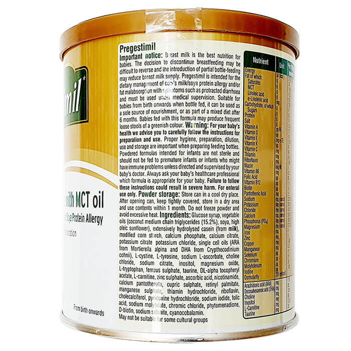 Sữa Pregestimil LIPIL 400g (0-12 tháng) - Cho Trẻ Dị Ứng Đạm Sữa Bò
