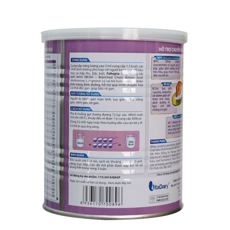 Sữa Fohepta 400g - Dinh Dưỡng Cho Người Bệnh Gan của Vitadairy