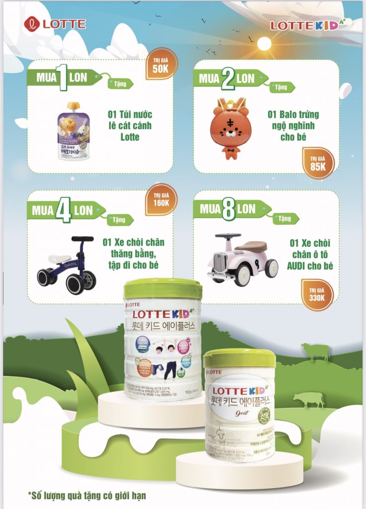 Sữa Lotte Kid A+ Khuyến Mãi Quà Tặng Siêu HOT tại Sữa Bột Tốt