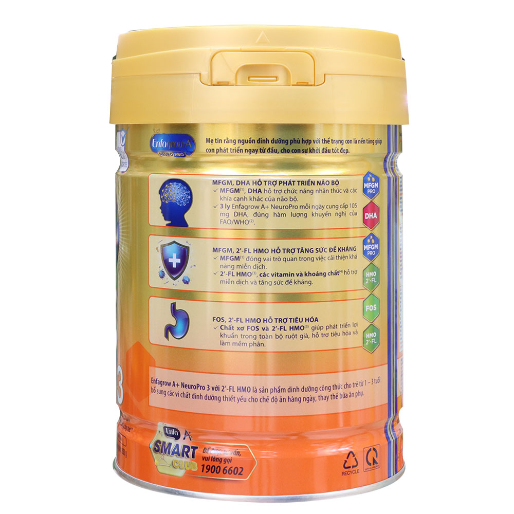 Sữa Enfagrow A+ 3 MFGM Pro & DHA 830G (1-3 tuổi)