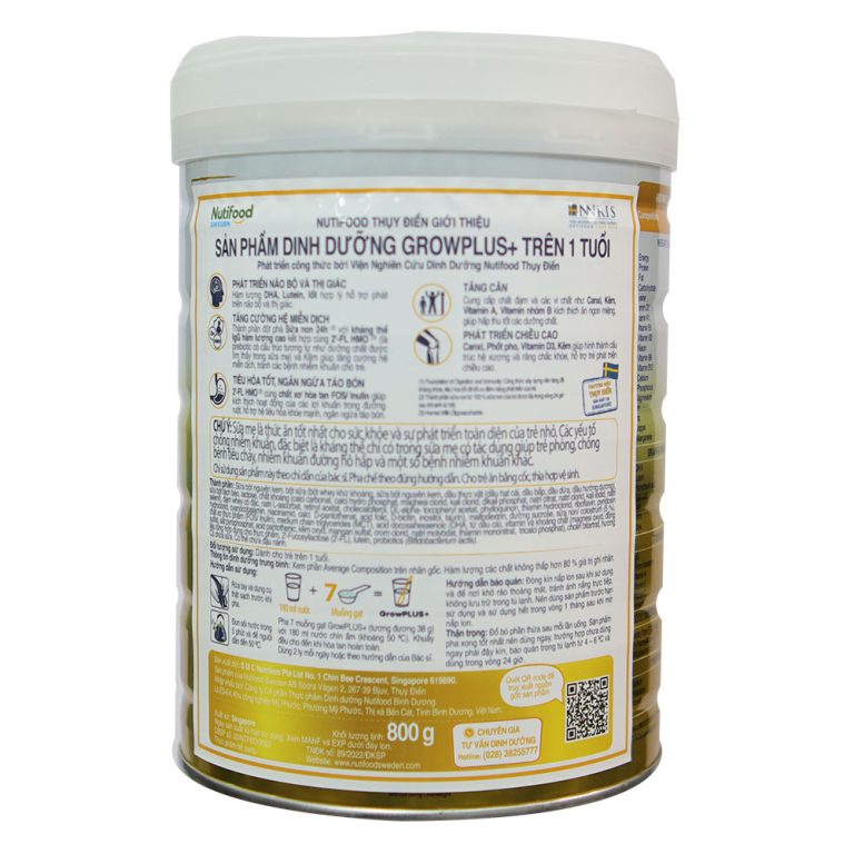 Sữa GrowPLUS+ Vàng Sữa Non 1+ 800G (trên 1 tuổi)