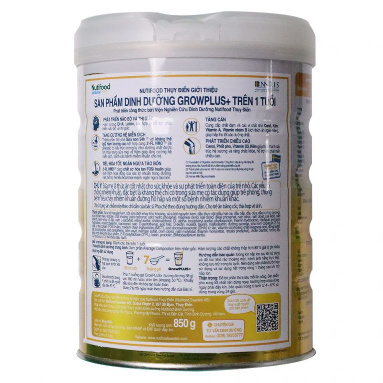 Sữa GrowPLUS+ Vàng Sữa Non 1+ 850G (trên 1 tuổi)