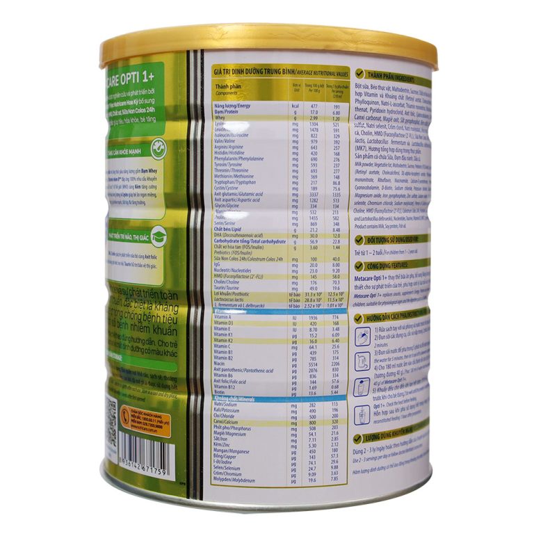 Sữa MetaCare Opti 1+ 850G (trẻ từ 1-2 tuổi) Chính Hãng Giá Rẻ