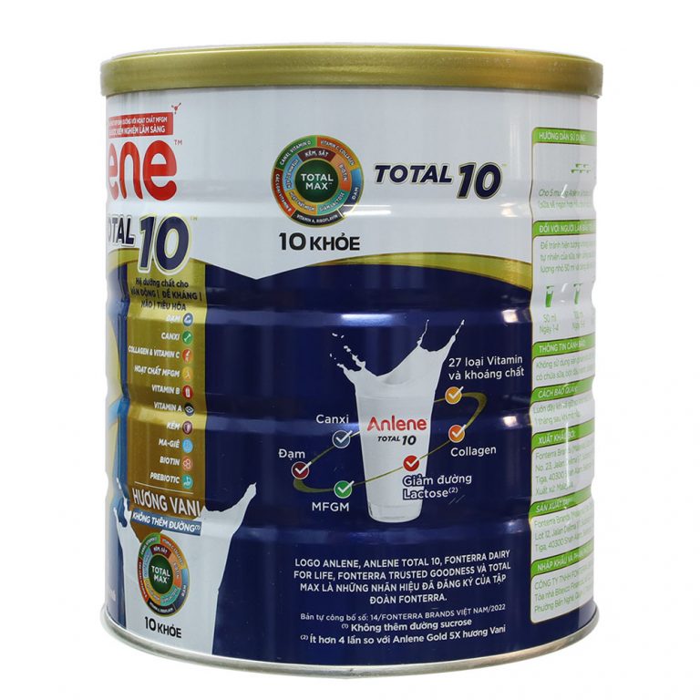 Sữa Anlene Total 10 800G (trên 40 tuổi) Giá Tốt Nhất Thị Trường.