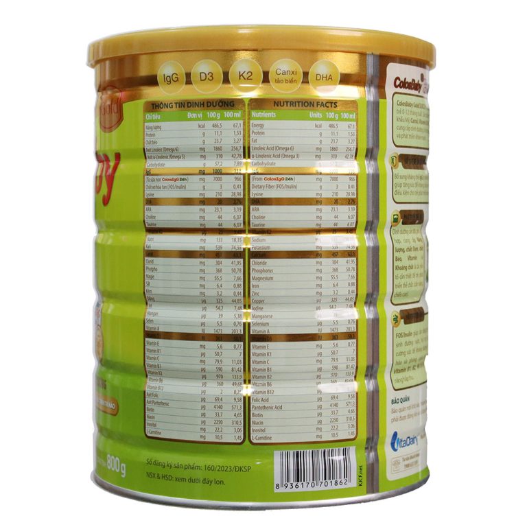 Sữa ColosBaby D3K2 số 0+ 800G (trẻ 0-12 tháng) Giá Rẻ Nhất Việt Nam