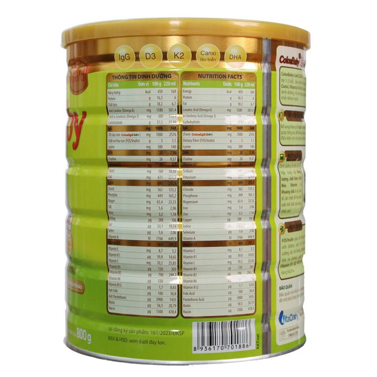 Sữa Colosbaby D3K2 số 1+ 800G (1-2 tuổi) Tăng Chiều Cao, Tăng Cân